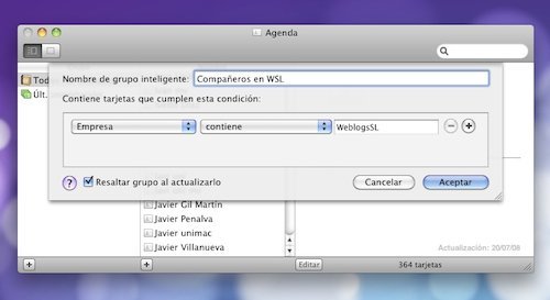 Agenda de Mac OS X: Qué son y cómo utilizar los "grupos inteligentes"