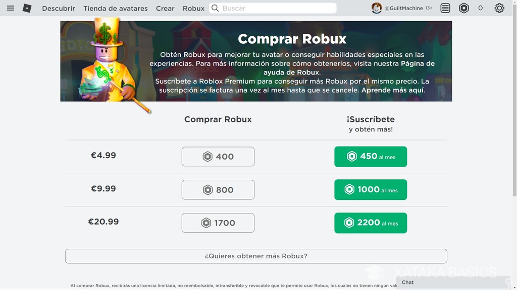 Cómo comprar Robux en Roblox