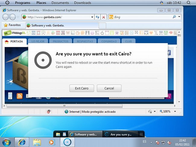 Cairo, un entorno de escritorio para personalizar Windows