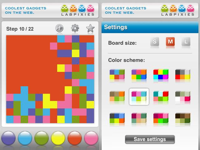 Flood-It!, un juego que te reta en pintar el tablero de un solo color