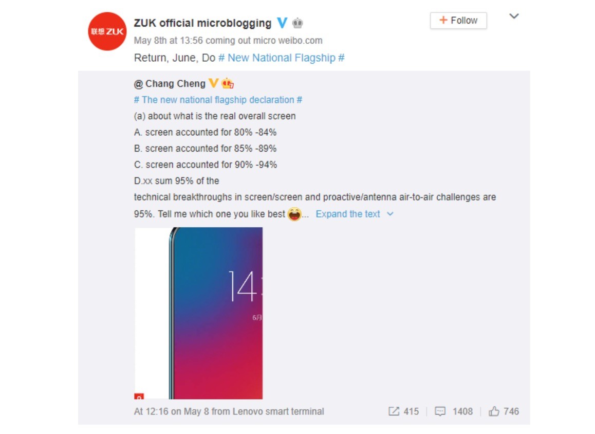 Lenovo resucita la marca ZUK: el nuevo buque insignia será presentado ...