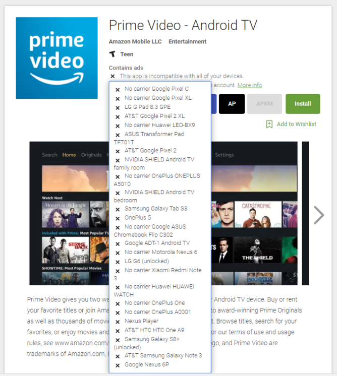 La app de Amazon Prime Video llega a Android TV, pero a medias...