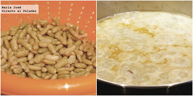 Verdinas con gambas y almejas, receta de cocina fácil, sencilla y deliciosa