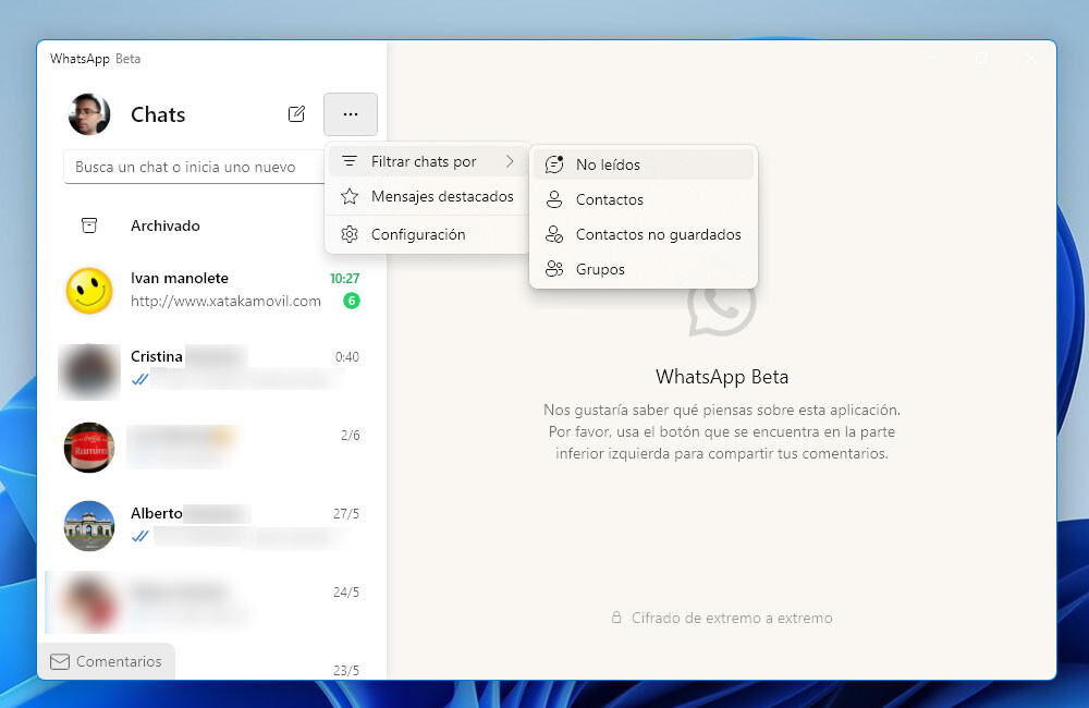 Con WhatsApp Desktop no se te perderá ni un chat con el nuevo filtro de ...