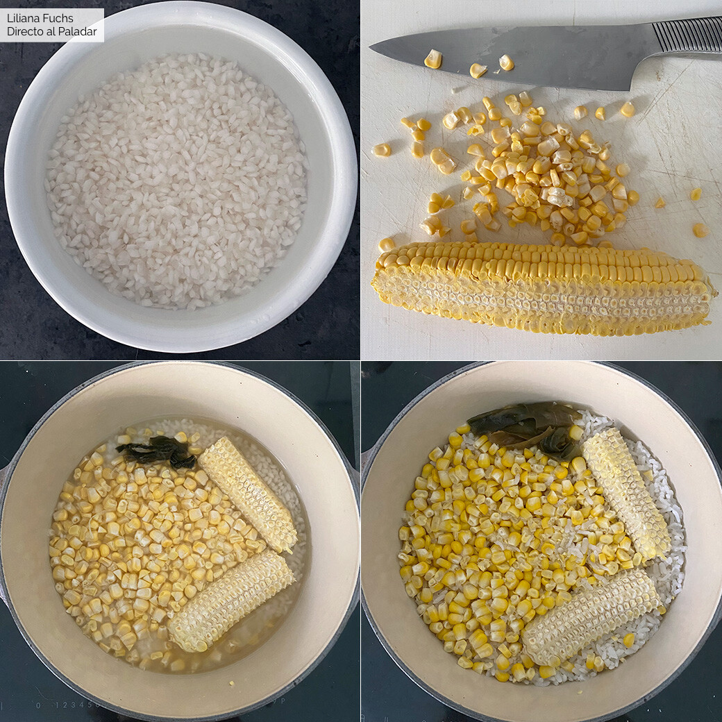 Arroz con maíz al estilo japonés. Receta de cocina fácil, sencilla y ...