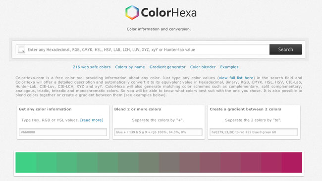 ColorHexa, todo lo que necesitas para trabajar con colores