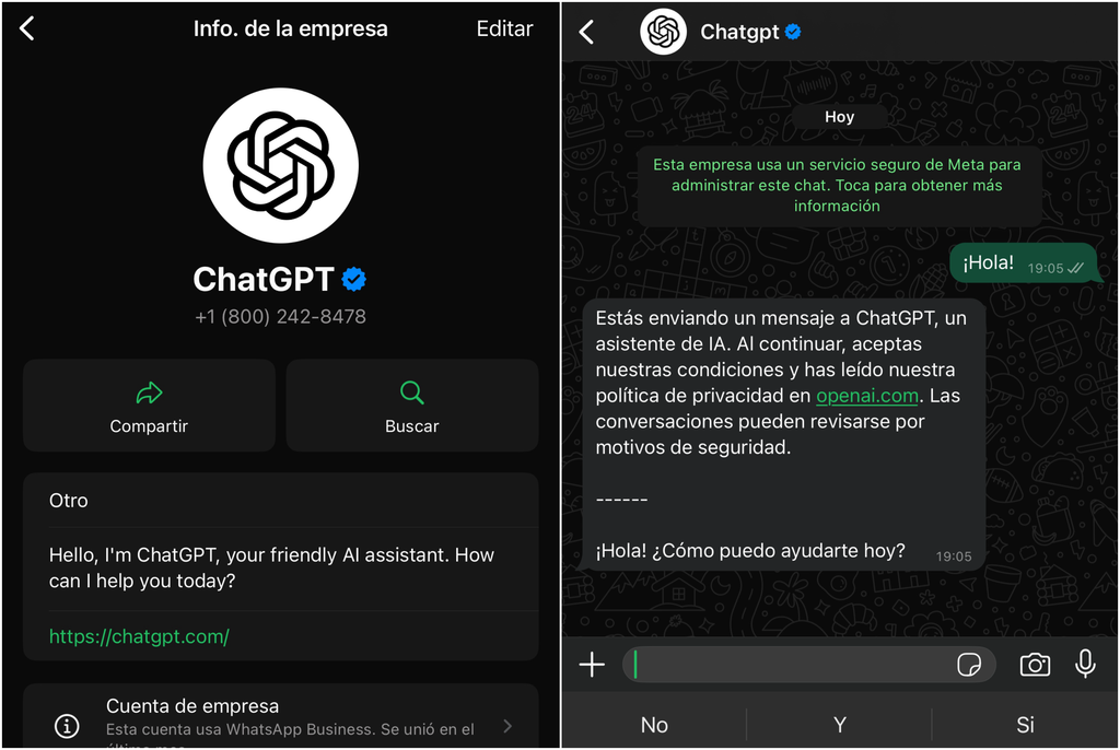 ChatGPT ya está en WhatsApp. Esto es lo que debes hacer para chatear con la inteligencia ...