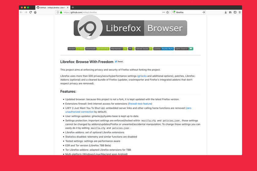 Librefox, una modificación de Firefox con mejoras en privacidad y seguridad