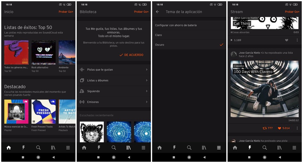 SoundCloud y Pinterest son las dos últimas apps en sumarse al modo oscuro