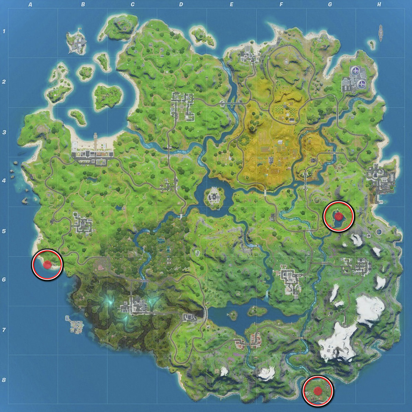 Desafío Fortnite: baila en Lago Canoa, Acampamiento Abadejo y ...