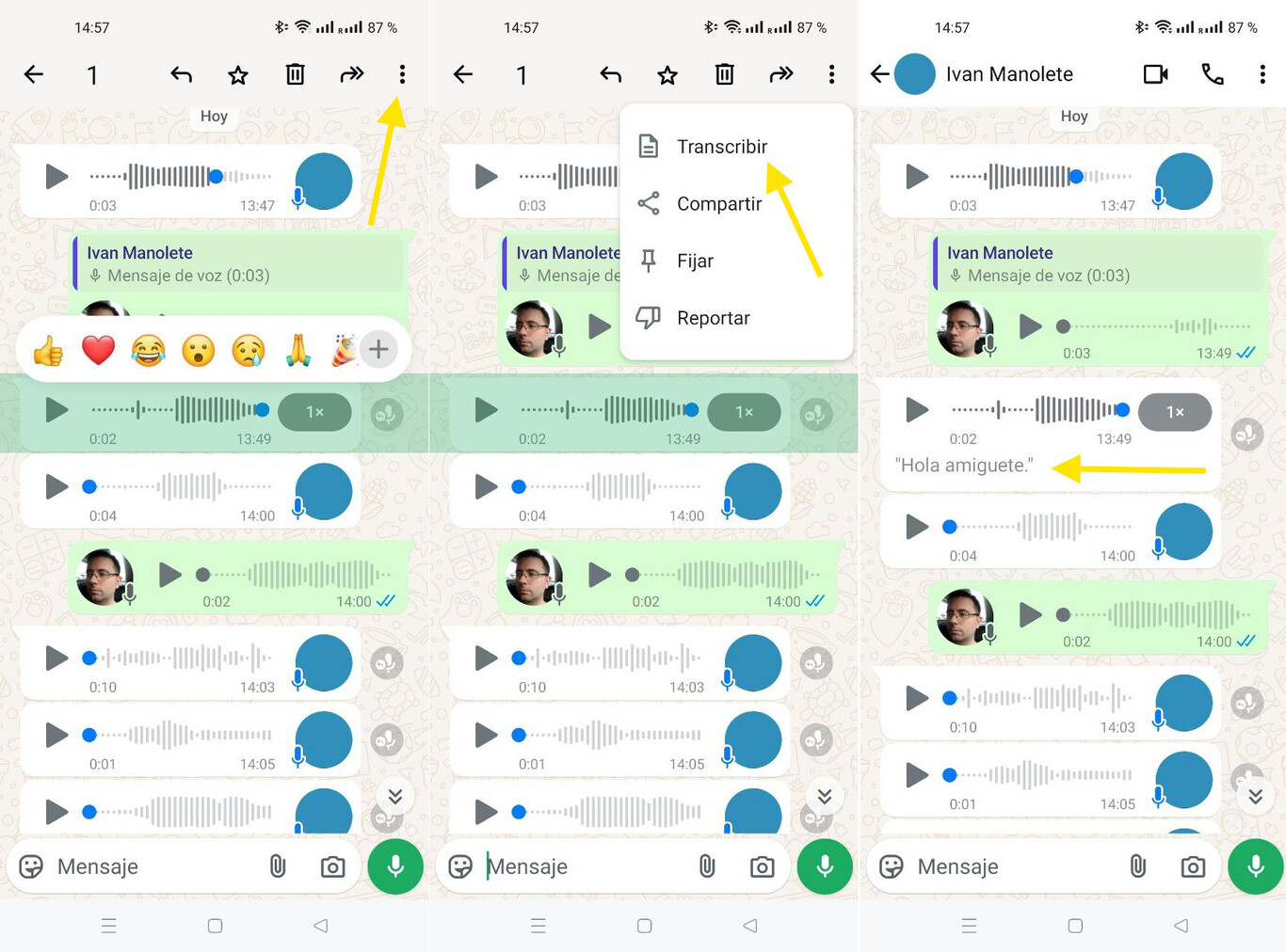 Cómo activar la transcripción de audios de WhatsApp para convertir las notas de voz a texto